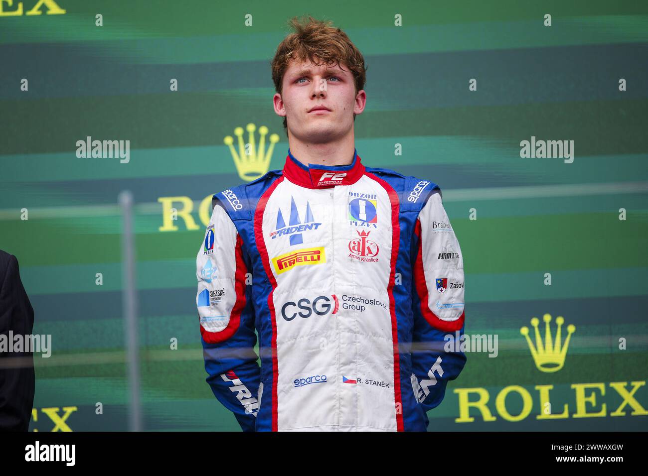 Podium, STANEK Roman (cze), Trident, Dallara F2 2024, portrait during the 3rd round of the 2024 ...