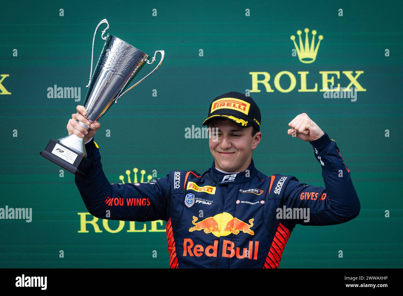Podium, HADJAR Isack (fra), Campos Racing, Dallara F2 2024, portrait ...