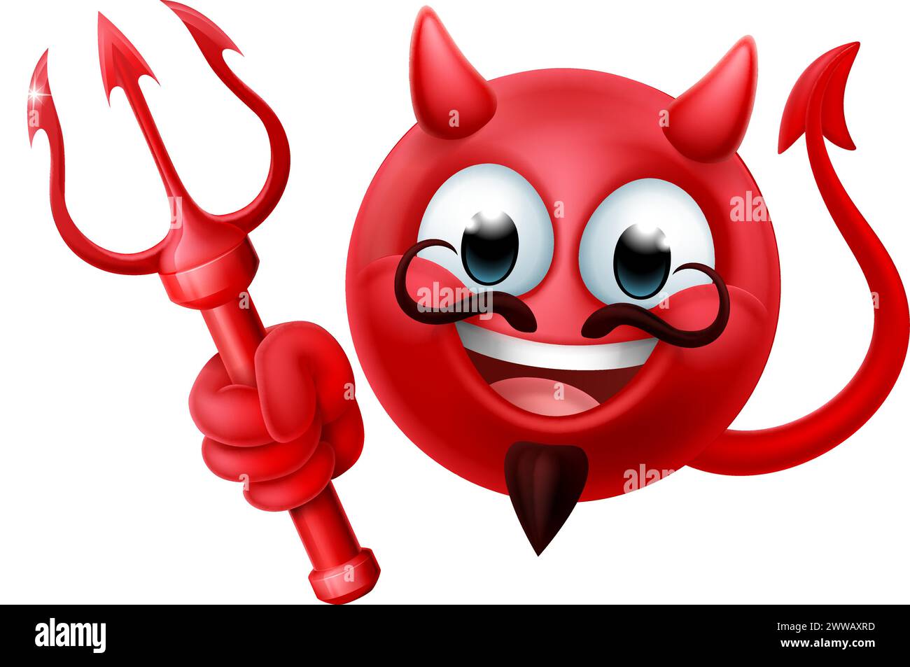 Devil Emoji Emoticon Man Face Cartoon Icon Mascot Stock Vector Image ...