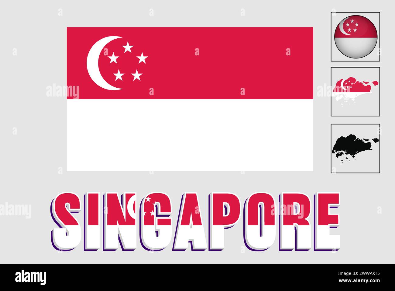 Singapore city map in hi-res stock photography and images - Alamy