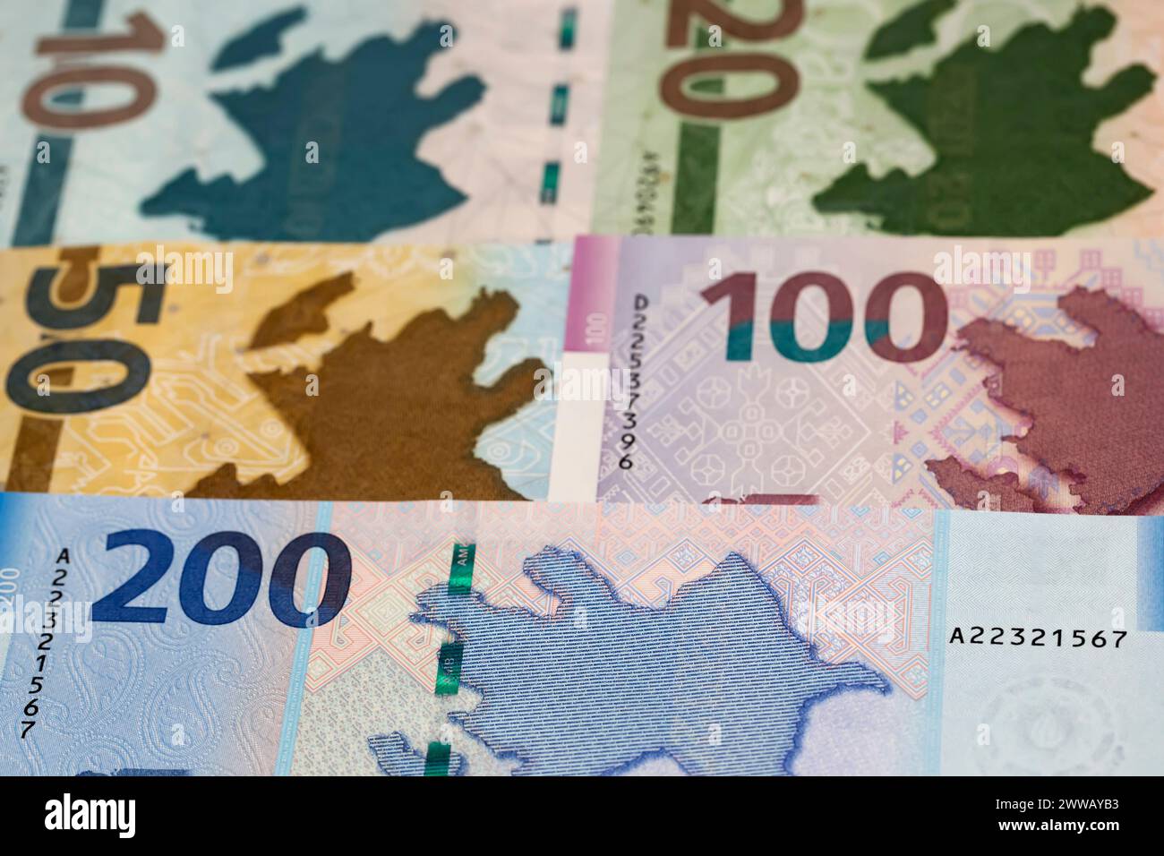 Azerbaijani money - manat a business background Stock Photo - Alamy