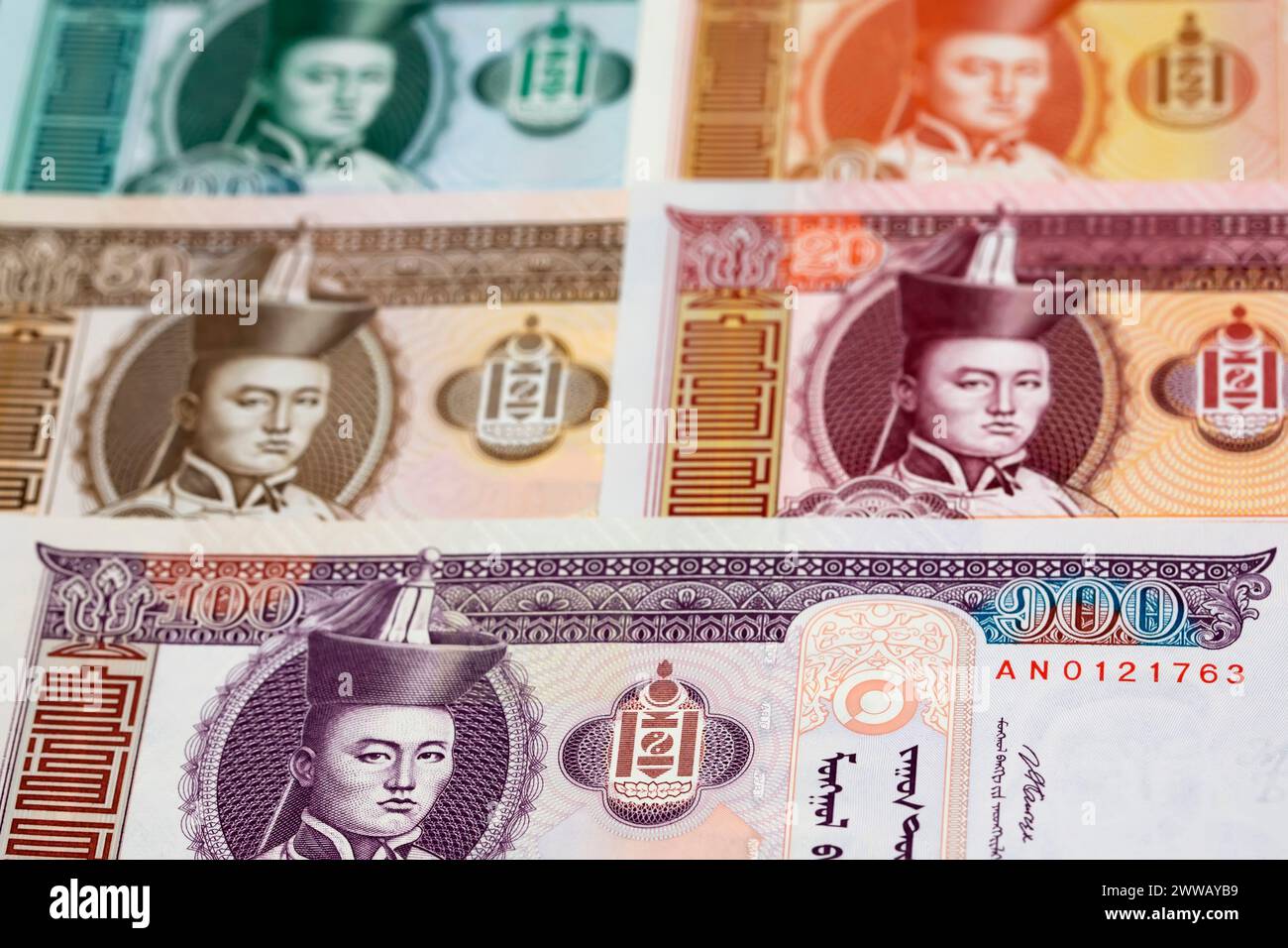Mongolian money - Tugrik a business background Stock Photo - Alamy