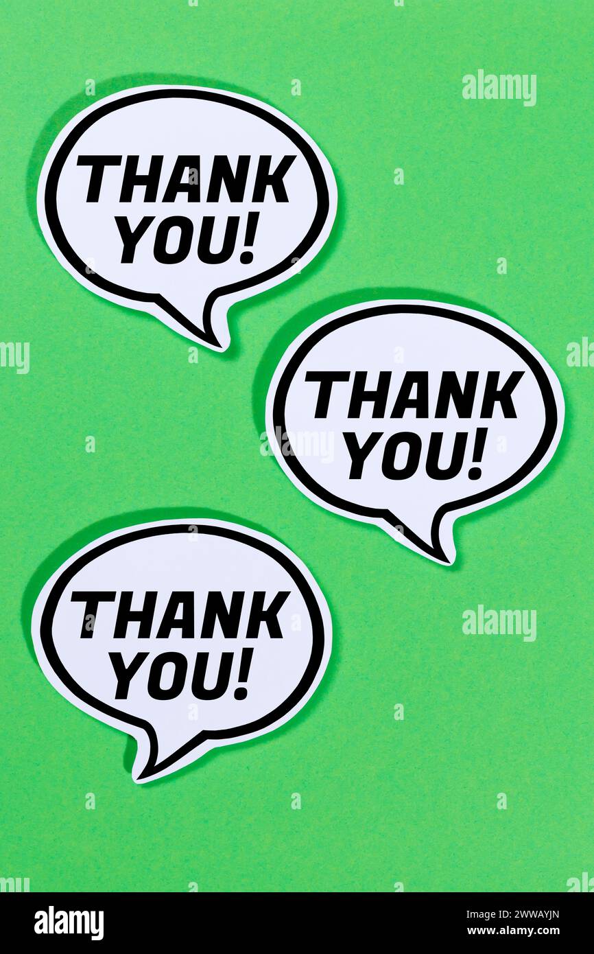 Thank you speech bubbles communication business concept portrait format ...