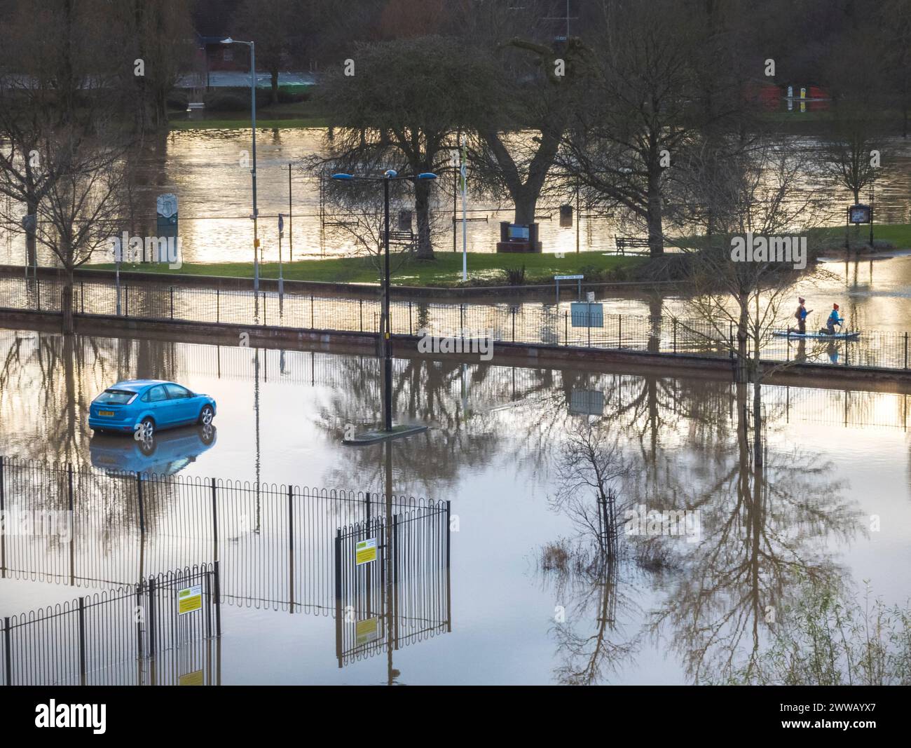 Worcester,Worcestershire,UK-January 05 2024:As a car stands alone in a ...