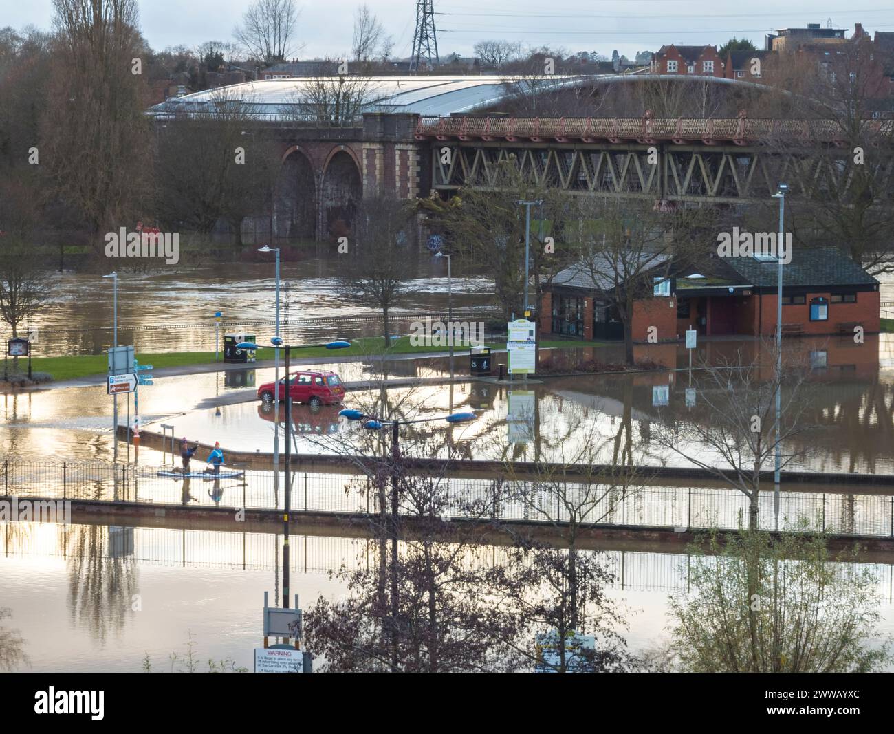 Worcester,Worcestershire,UK-January 05 2024:As a car stands alone in a ...
