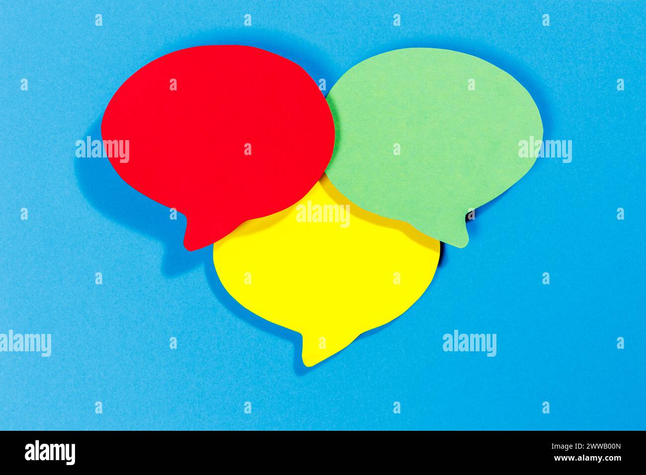 Colorful speech bubbles with copyspace copy space communication ...