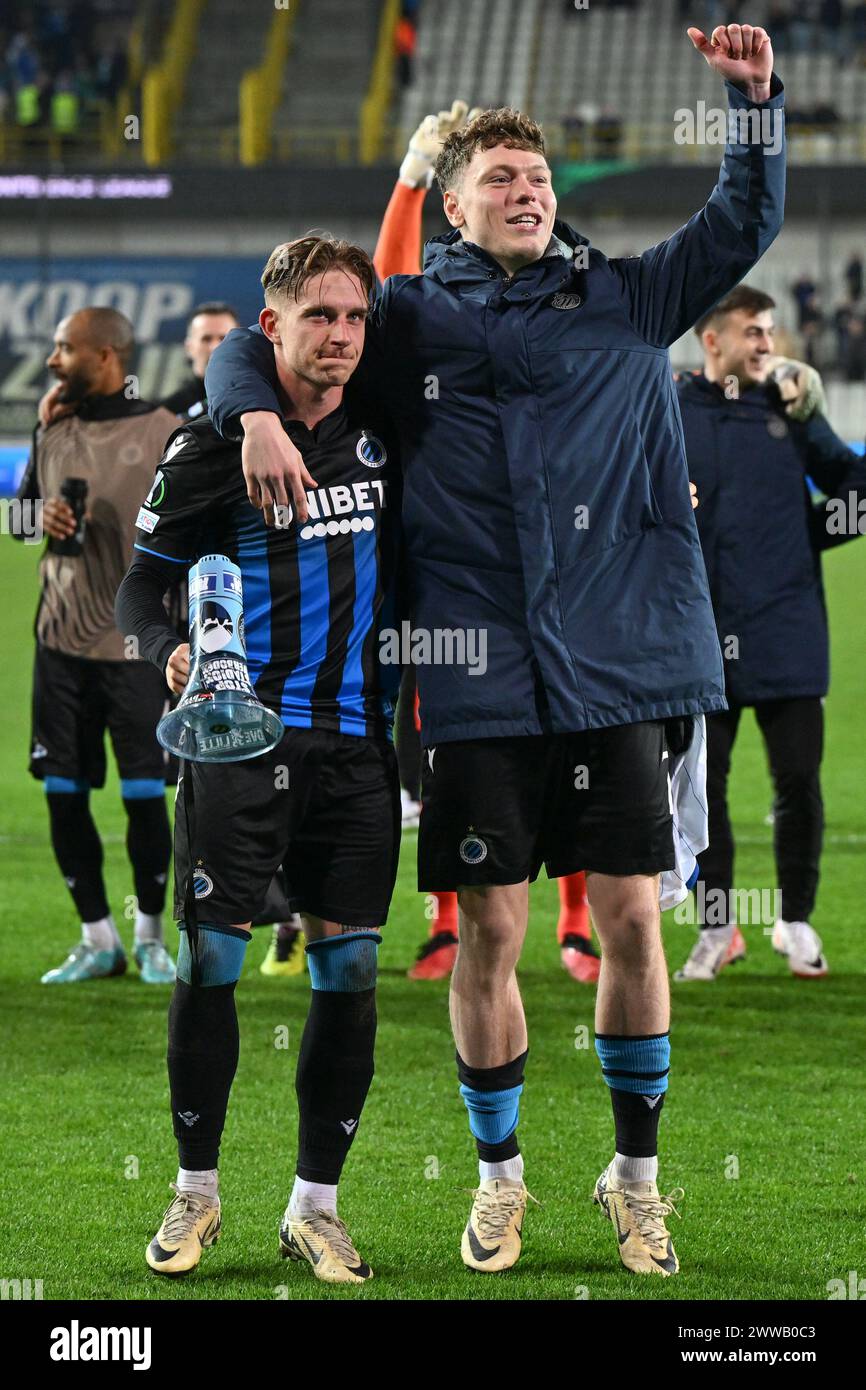Brugge, Belgium. 14th Mar, 2024. Michal Skoras (8) of Club Brugge and ...
