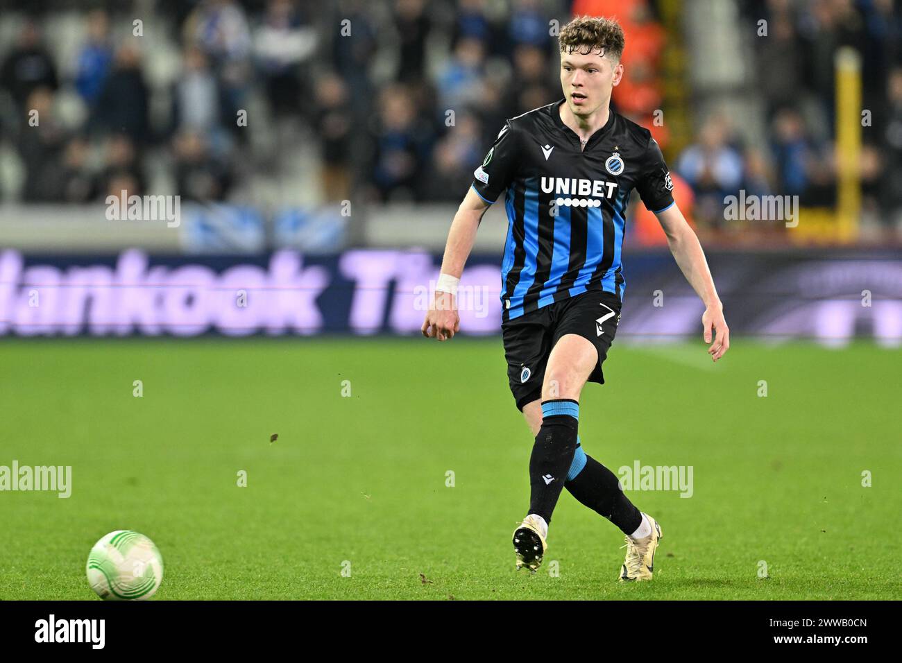 Brugge, Belgium. 14th Mar, 2024. Andreas Skov Olsen (7) of Club Brugge ...