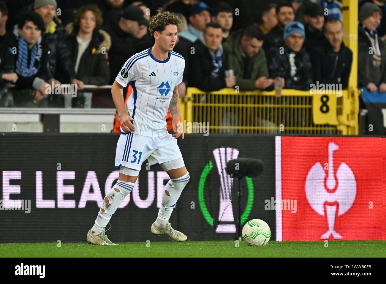 Brugge, Belgium. 14th Mar, 2024. Mathias Fjortoft Lovik (31) of Molde ...