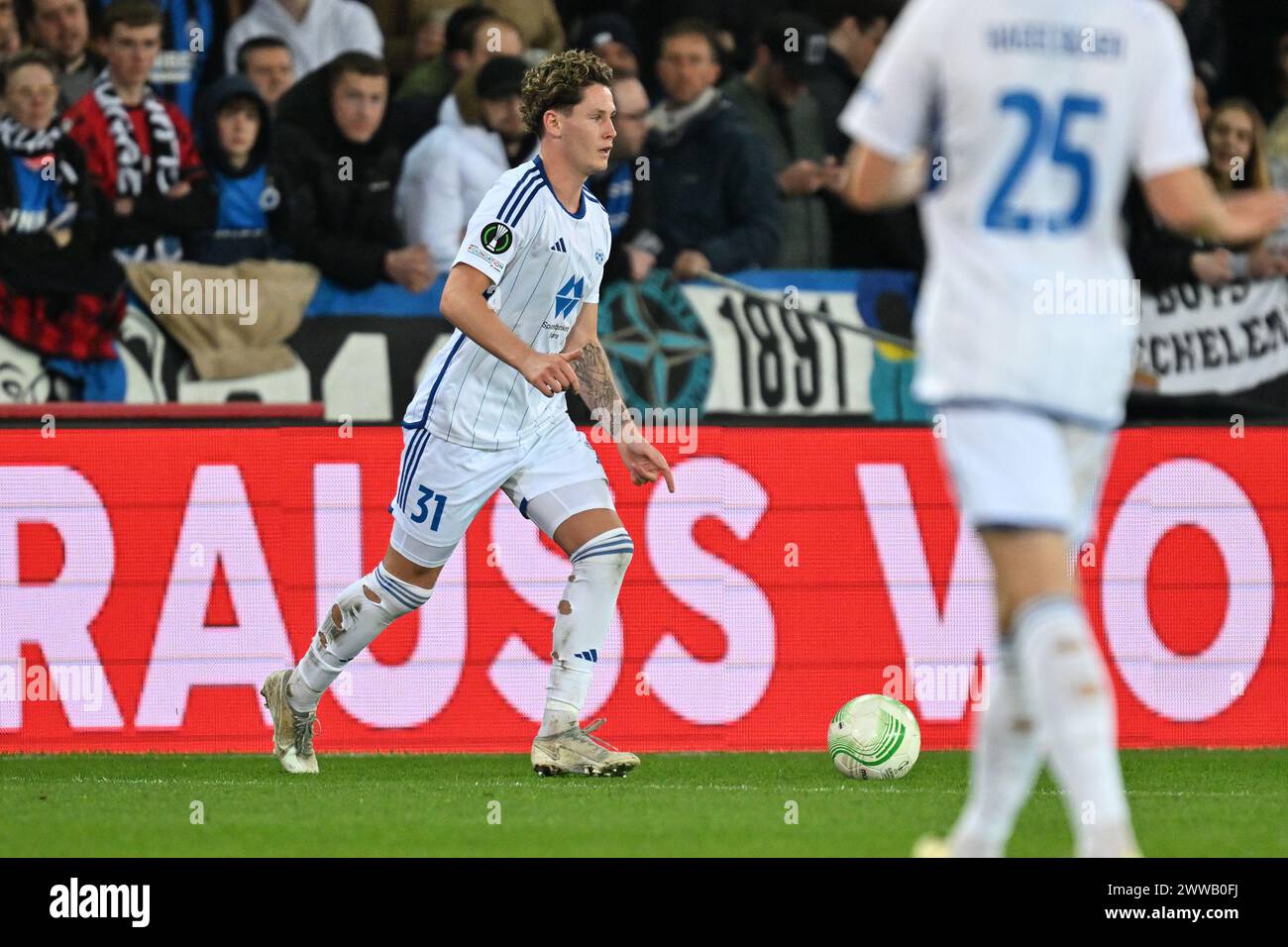 Brugge, Belgium. 14th Mar, 2024. Mathias Fjortoft Lovik (31) of Molde ...