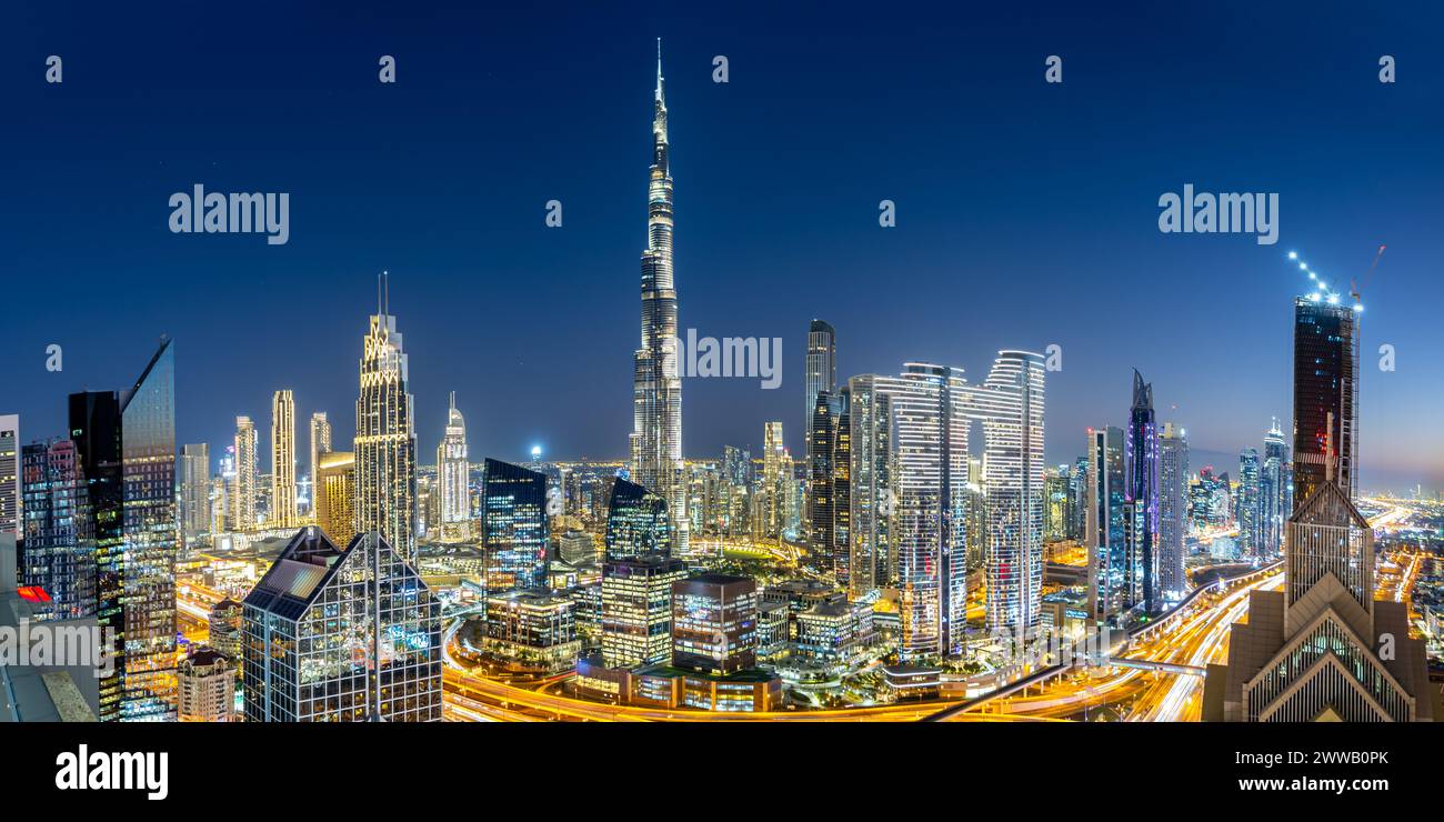 Dubai Burj Khalifa skyline tallest building in the world panorama top ...