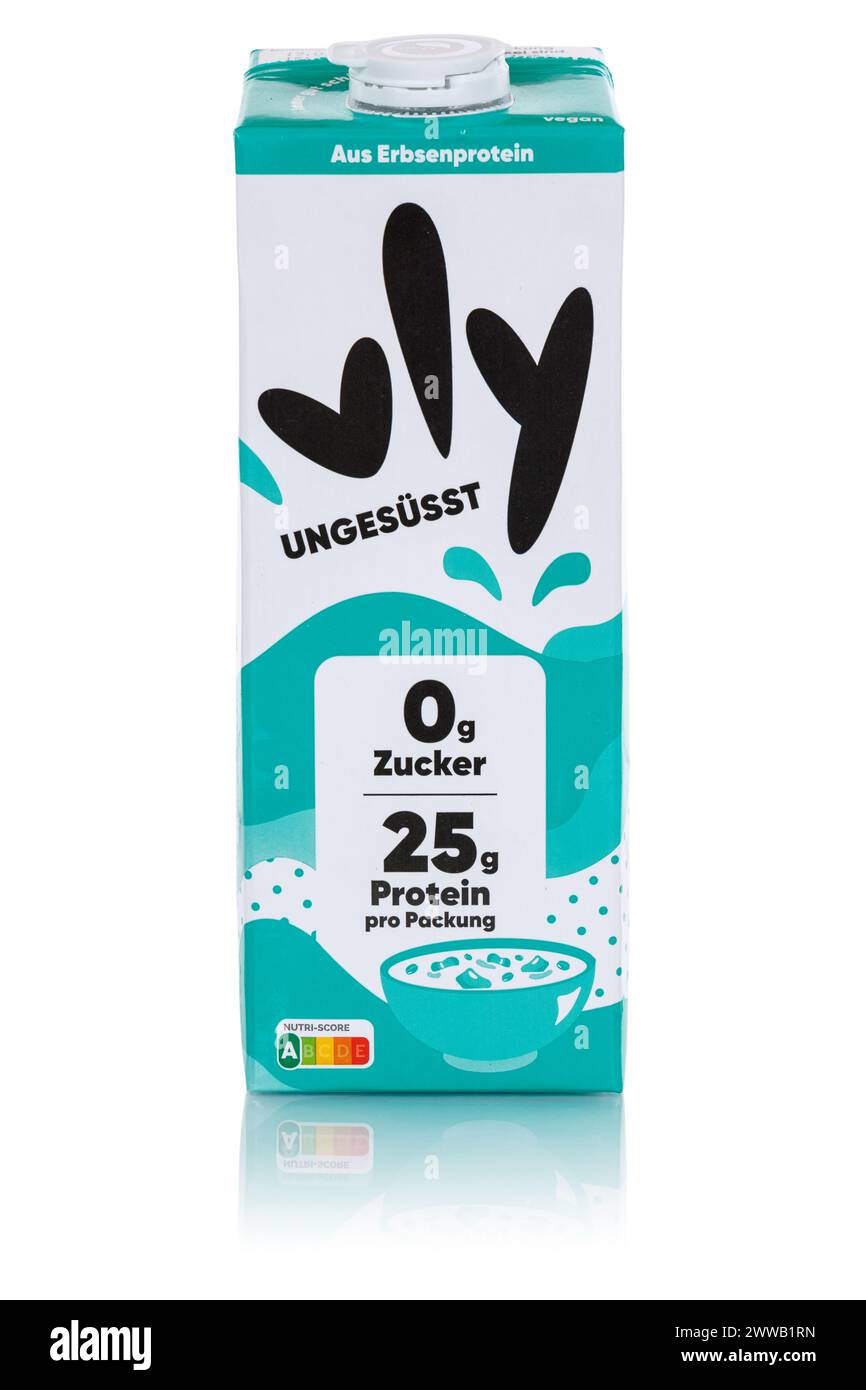 Stuttgart, Germany - March 4, 2024: Vly vegan pea milk substitute no ...