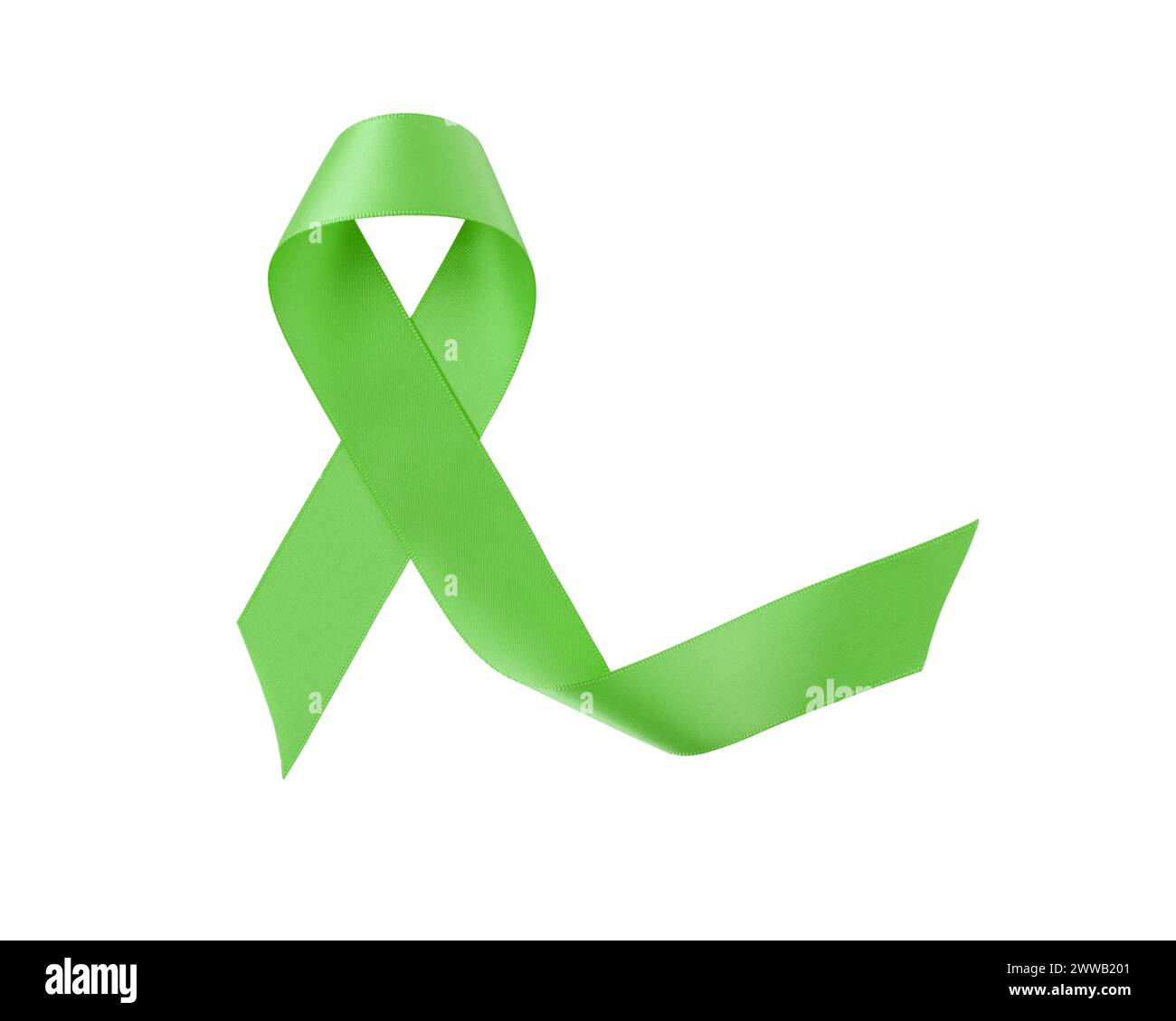 Green awareness ribbon isolated on white background, element Stock ...