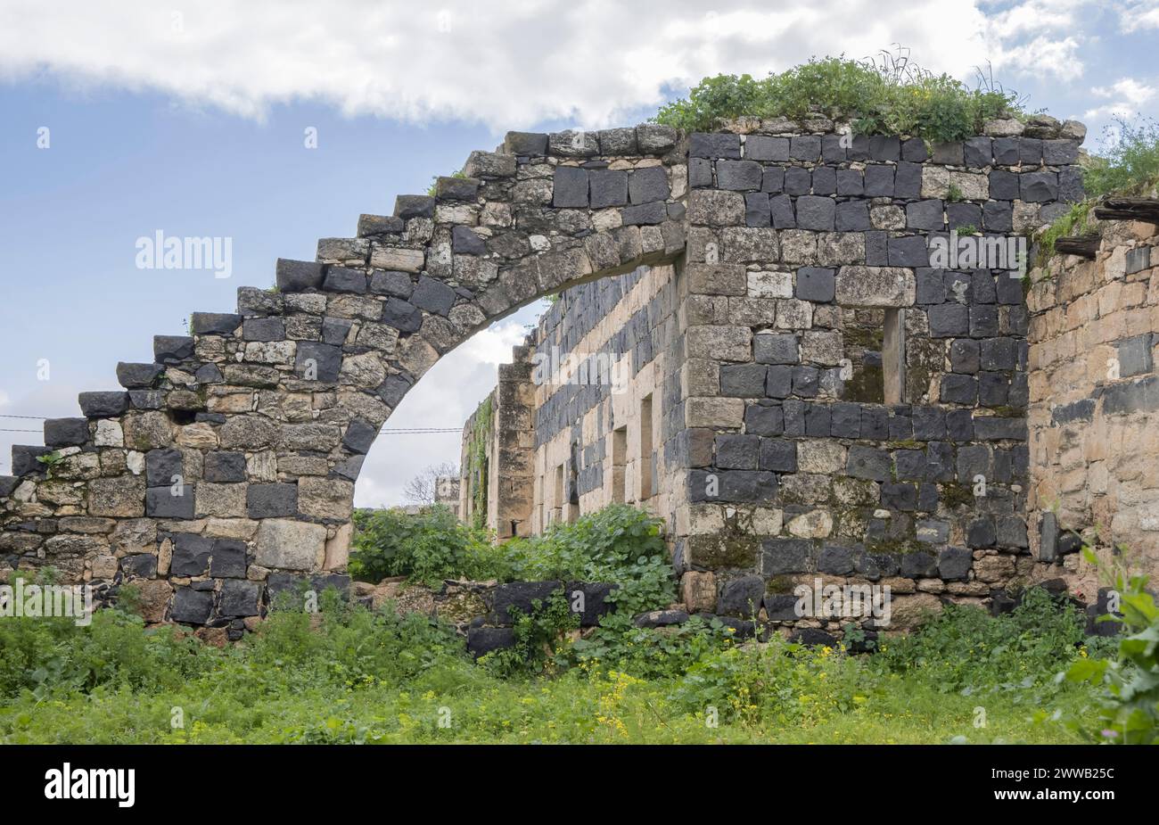 arched buttress at the roman ruins in umm qais ( formally called gadara ...