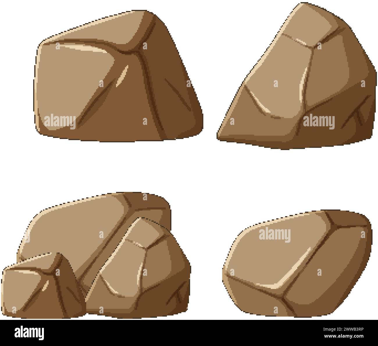 Four different styled vector rocks illustration Stock Vector Image ...