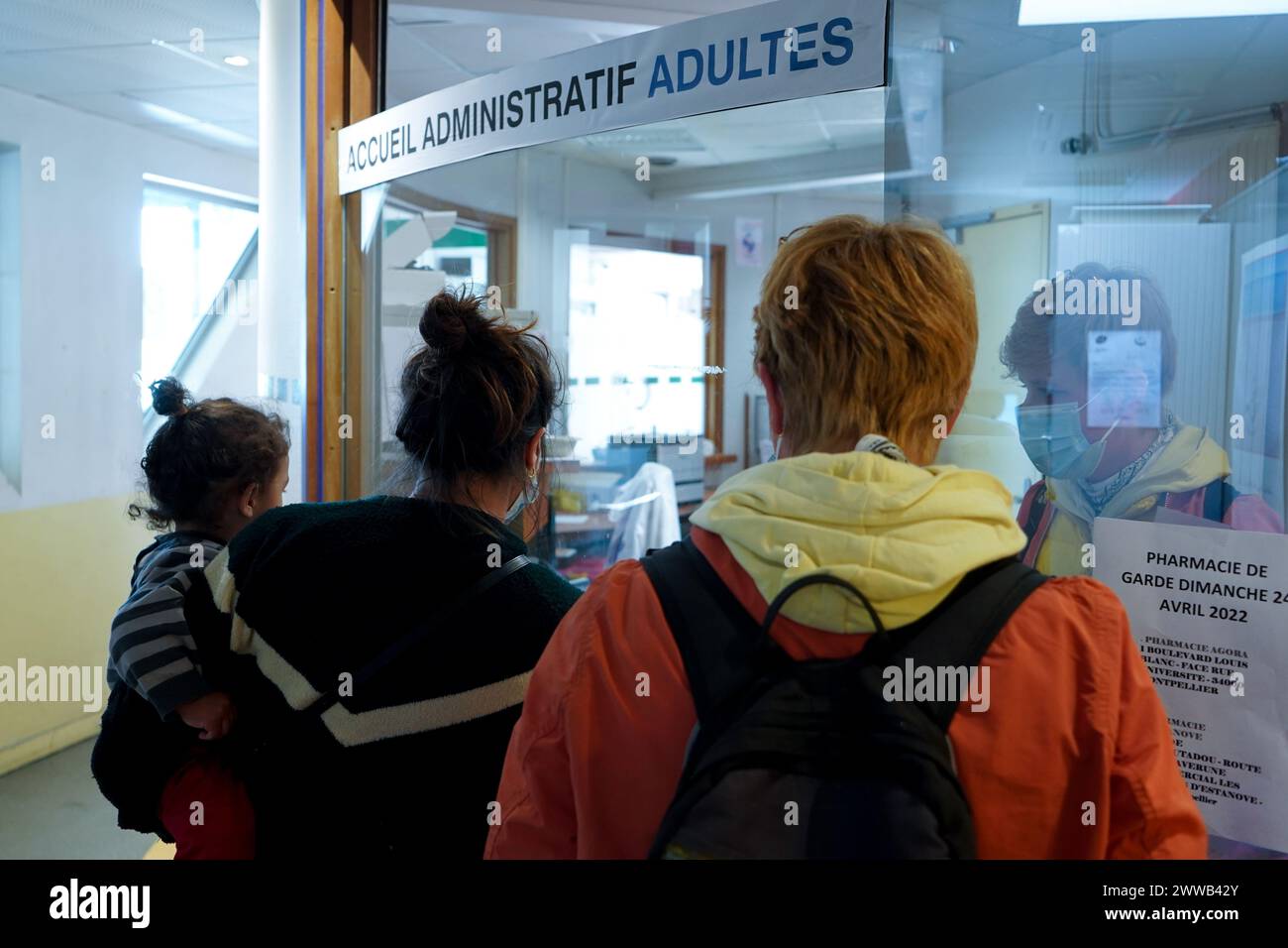 Patients at the reception of the emergency department of a university ...