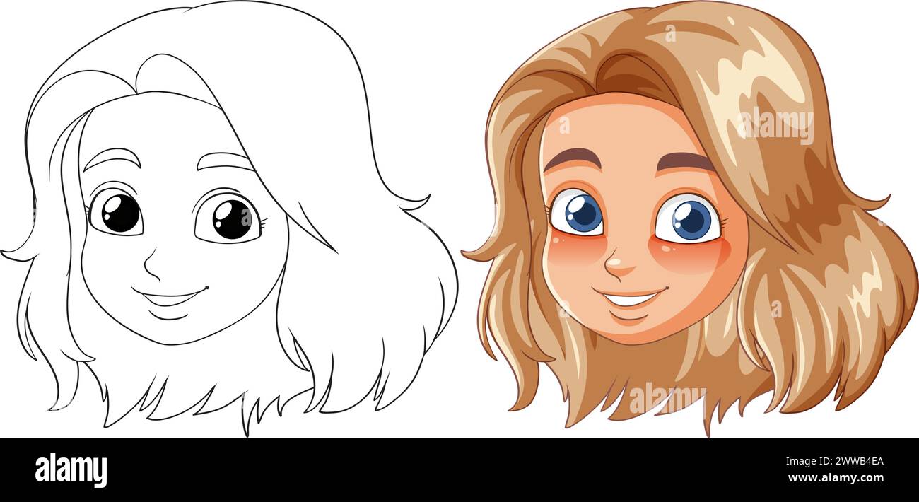 Vector transformation of a girl's portrait Stock Vector Image & Art - Alamy