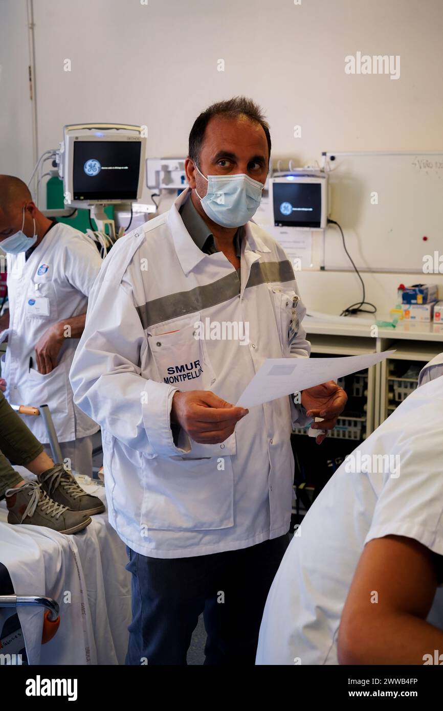 Shock room in the intensive care unit of a university hospital. The ...