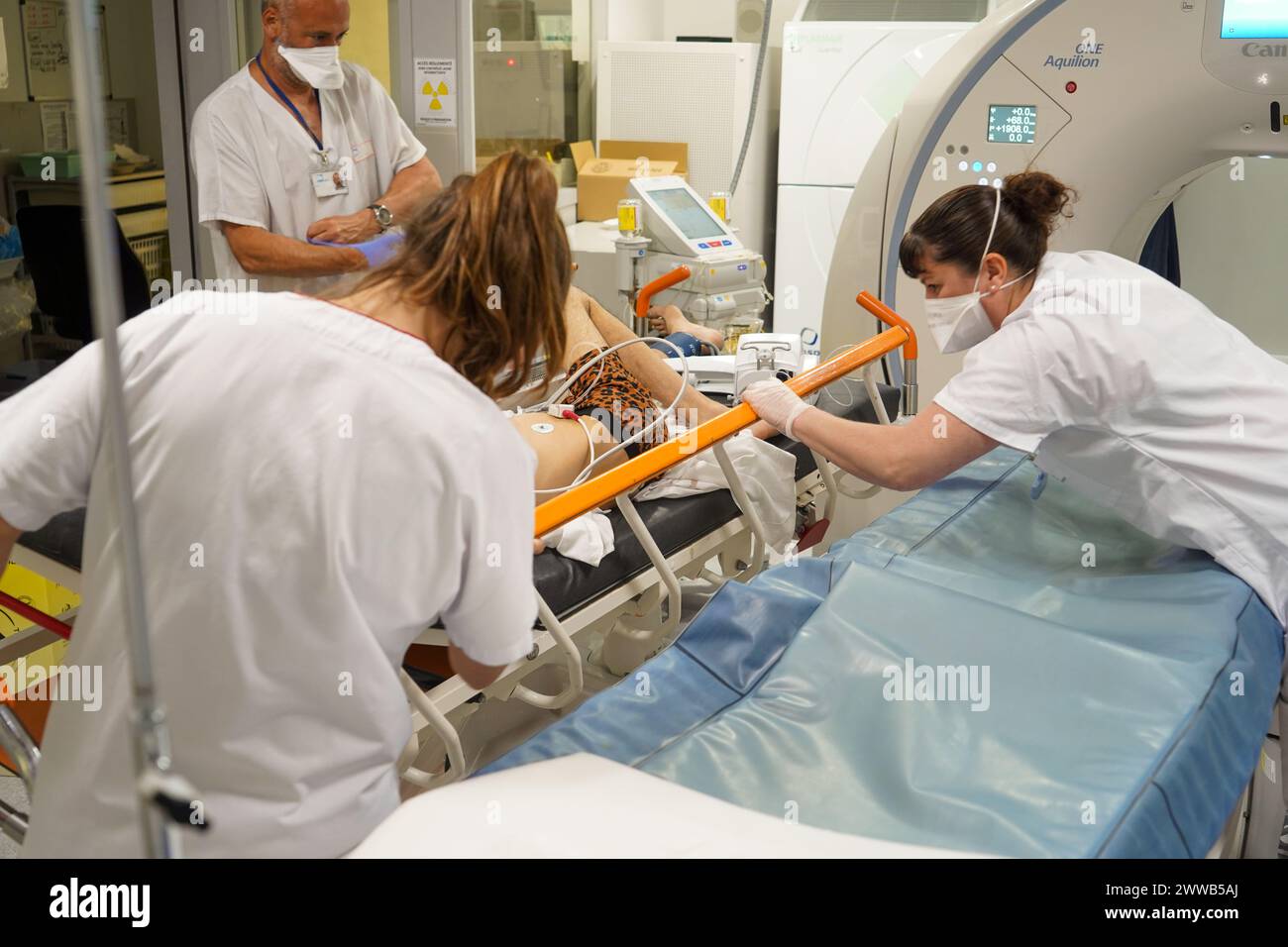 Patient undergoing a CT scan in a university hospital Stock Photo - Alamy