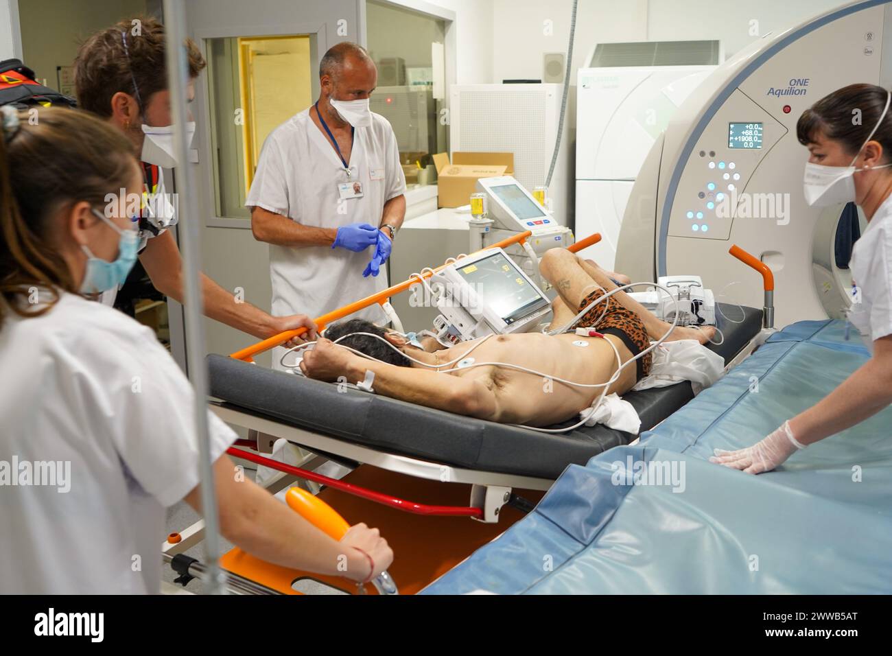 Patient undergoing a CT scan in a university hospital Stock Photo - Alamy