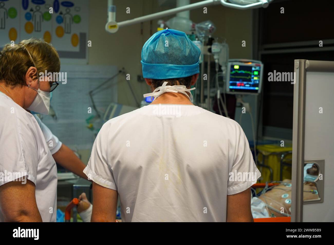 Shock room in the intensive care unit of a university hospital Stock ...