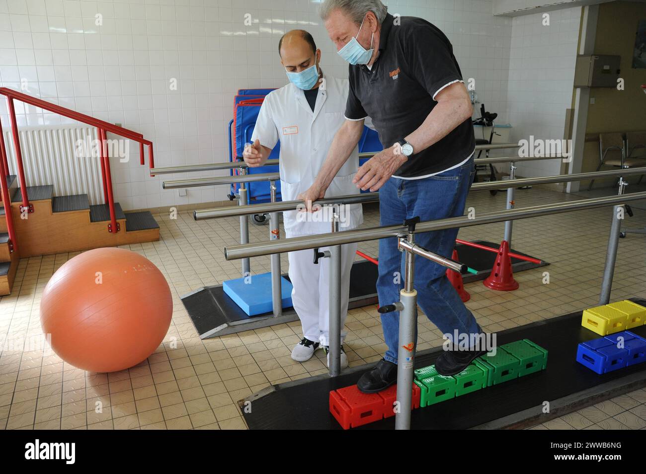 Physiotherapy session in the aftercare and rehabilitation department of ...