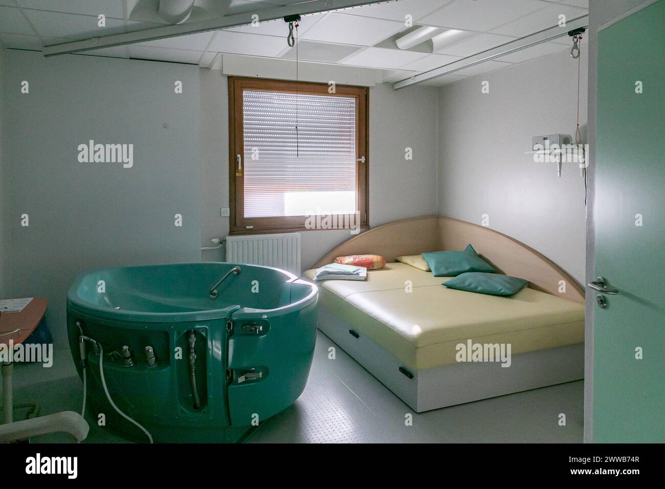 Delivery room with birth bath or dilation bath where the hot water bath ...