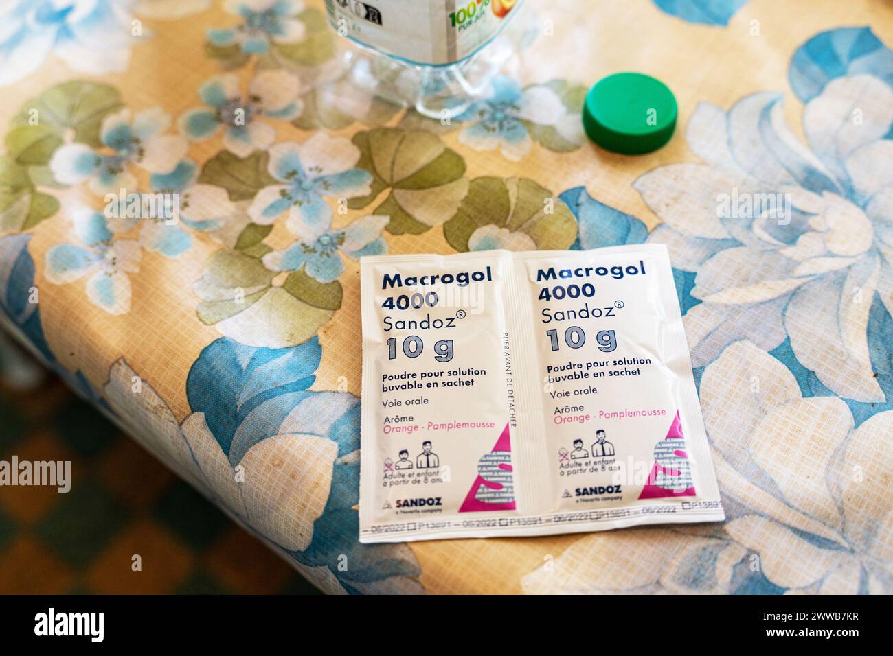 90 year old senior following laxative treatment with Macrogol Stock ...