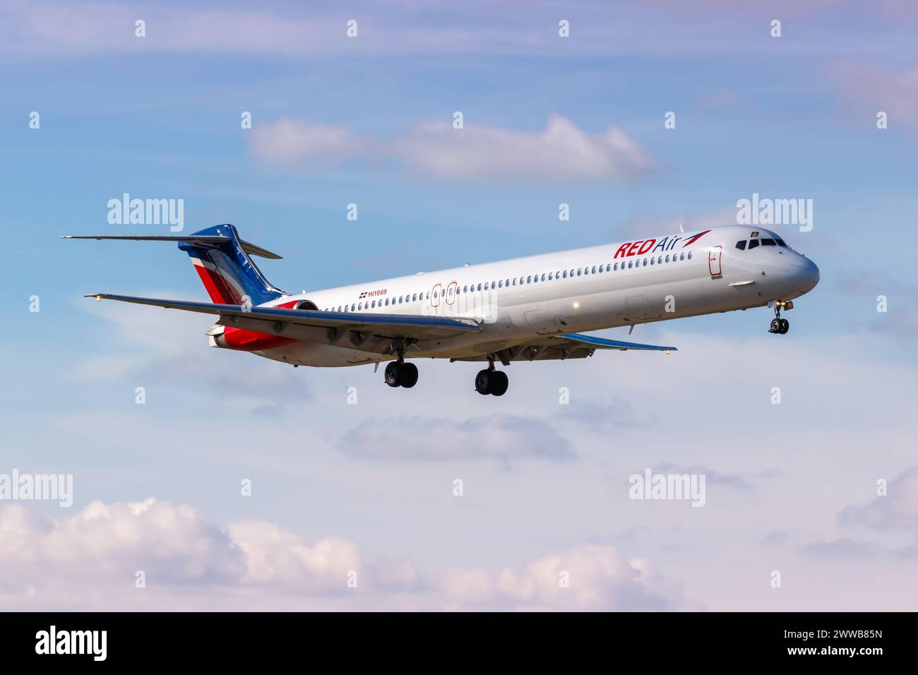 Miami, United States - November 15, 2022: Red Air McDonnell Douglas MD ...