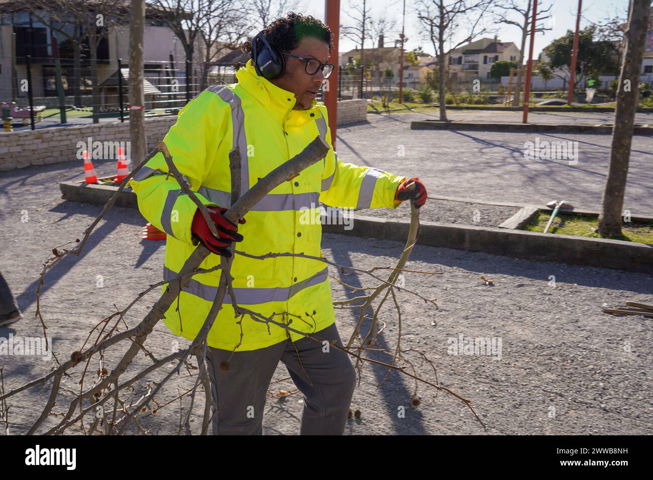 Disabled workers during green space maintenance workshops. These ...
