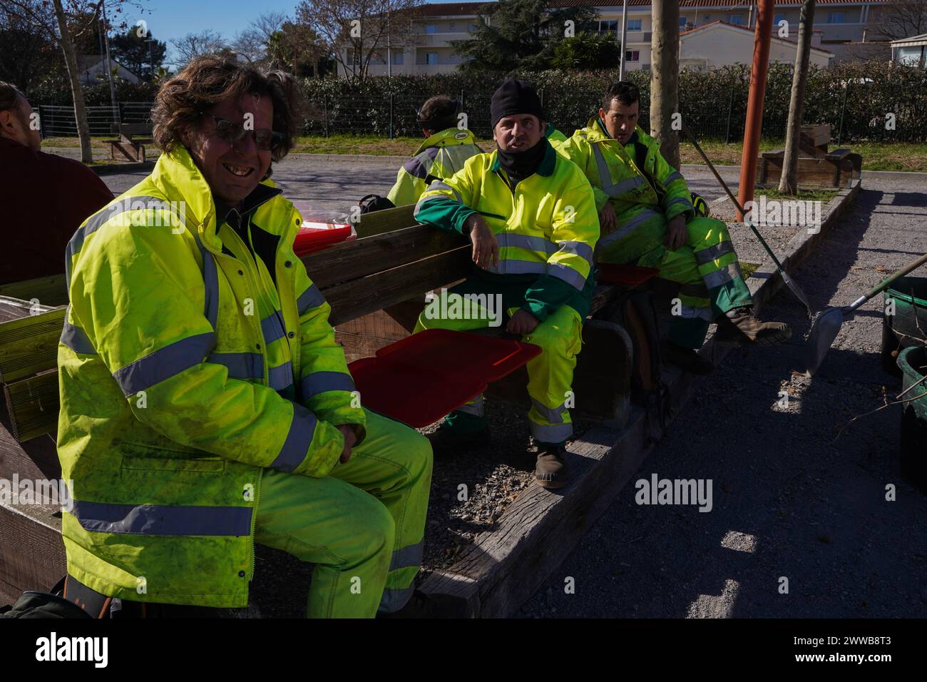 Disabled workers during green space maintenance workshops. These ...