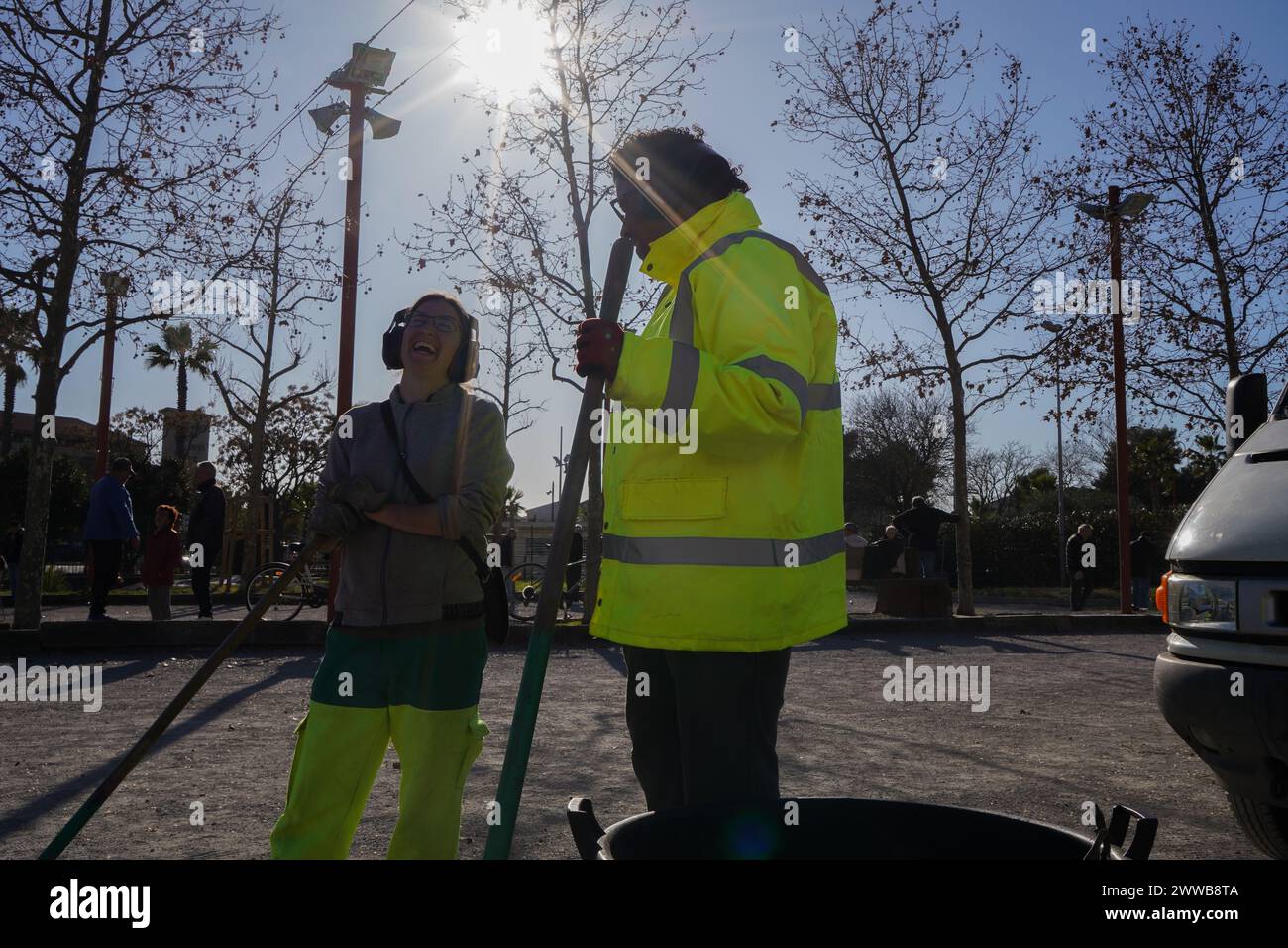 Disabled workers during green space maintenance workshops. These ...