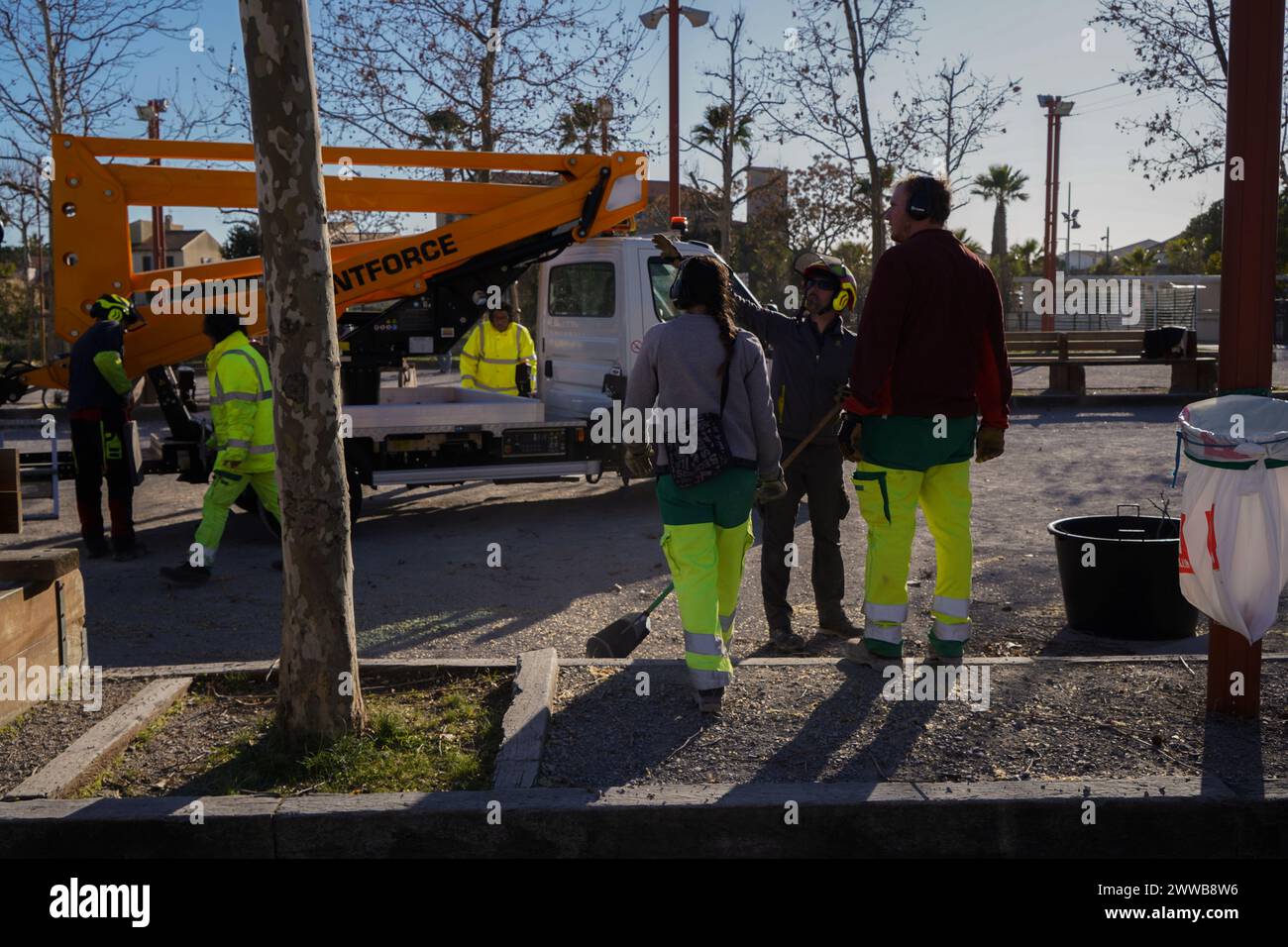 Disabled workers during green space maintenance workshops. These ...