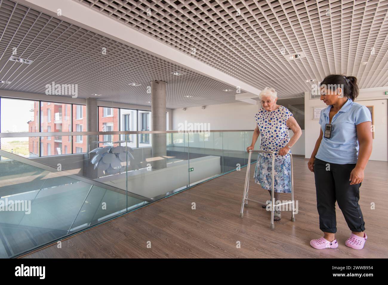 Using a mobility walker hi-res stock photography and images - Alamy