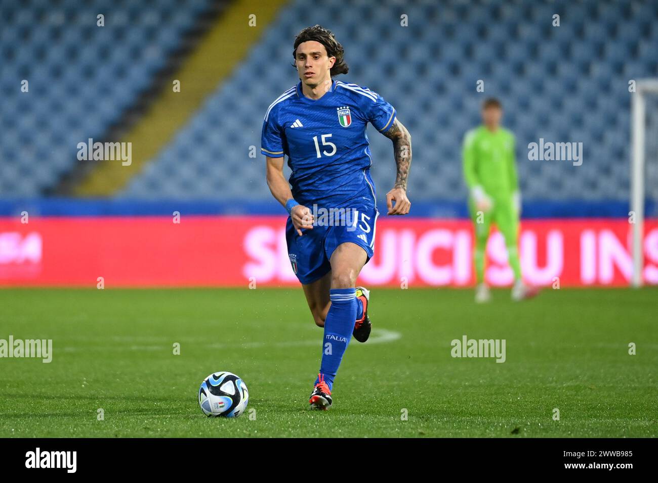 Cesena, Italy. 22nd Mar, 2024. Riccardo Calafiori (Italy) in action ...