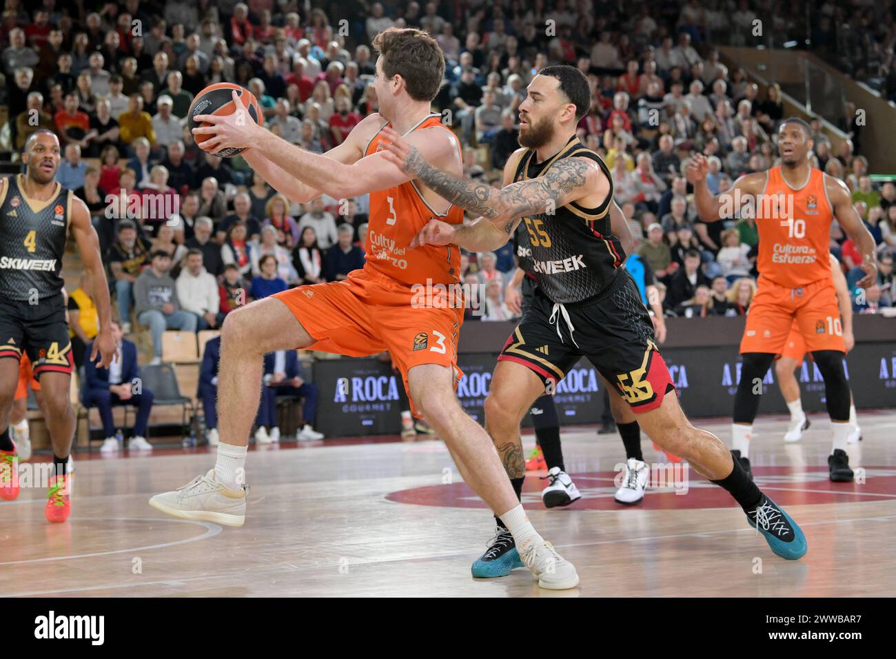 Monaco, France. 22nd Mar, 2024. Valence player #3 Nathan Reuvers and ...