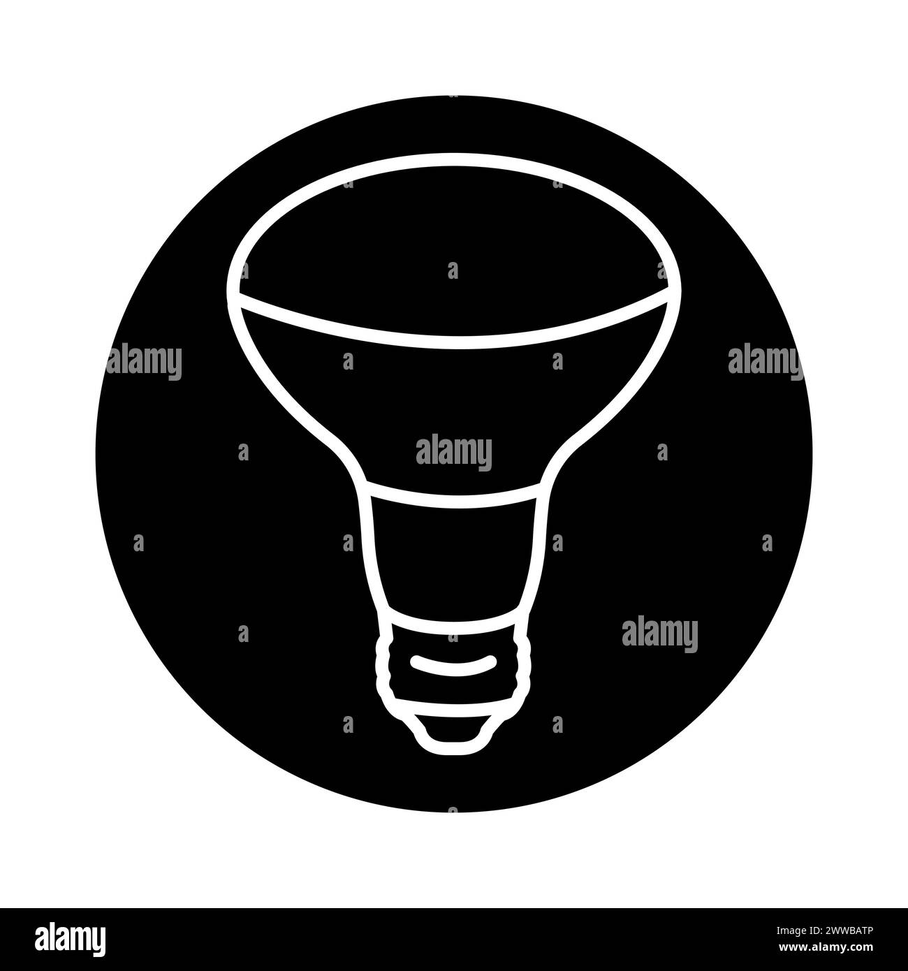 Industrial reflector bulb black line icon. Pictogram for web page ...