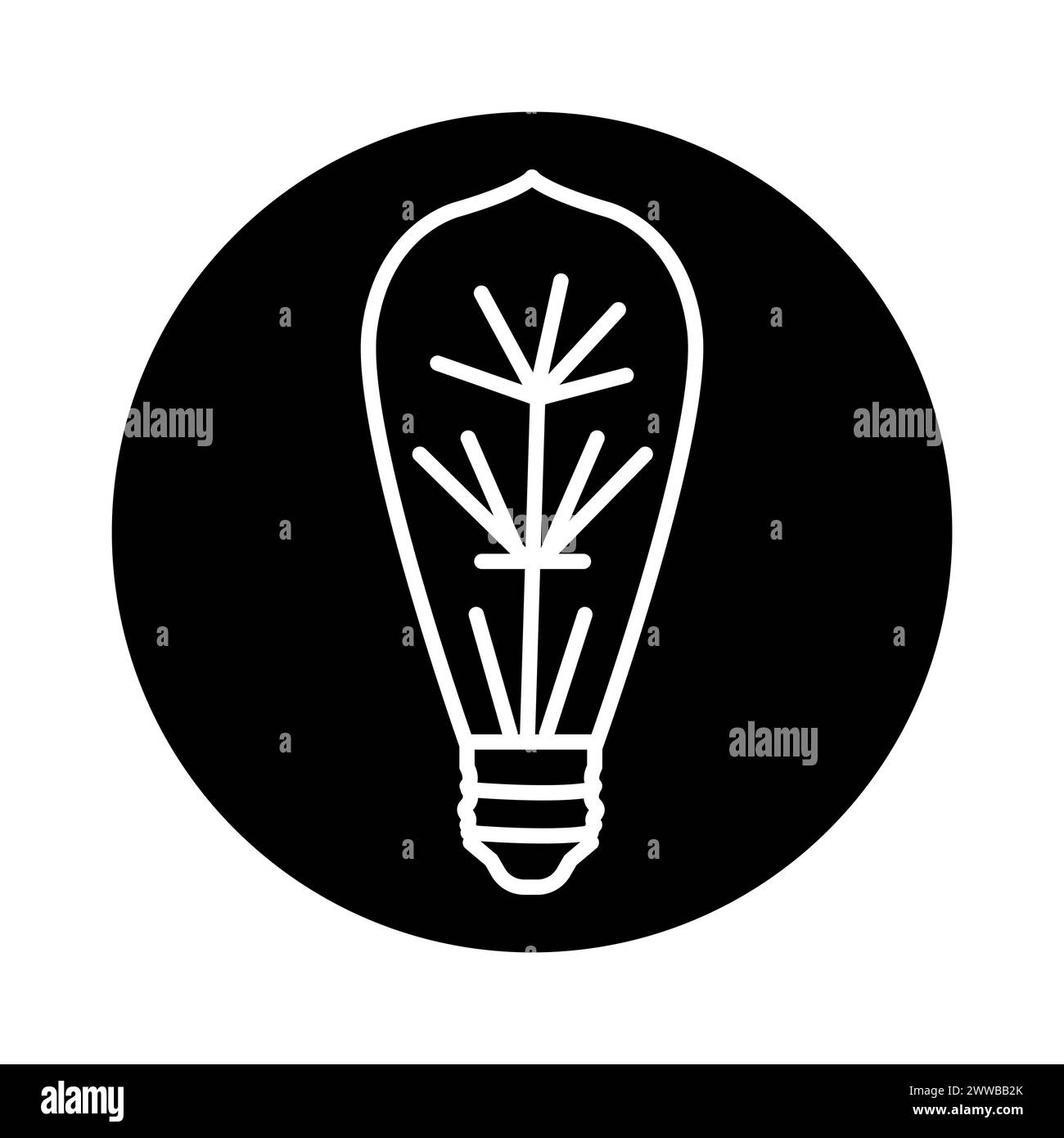 Loft LED filament lamp black line icon. Pictogram for web page, mobile ...