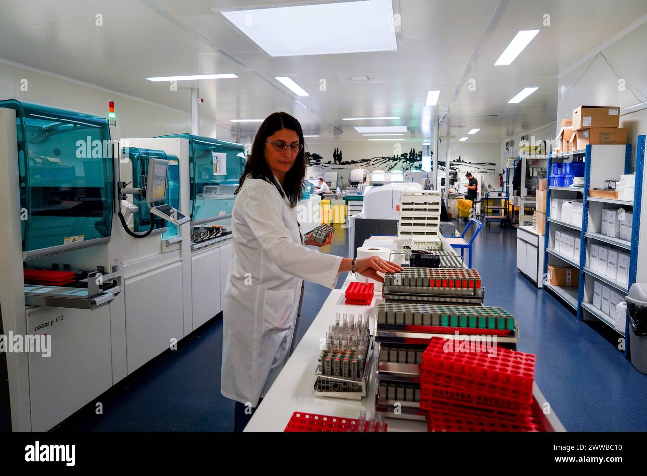 Technical platform of the Inovie 34 laboratory . Technician organizing ...