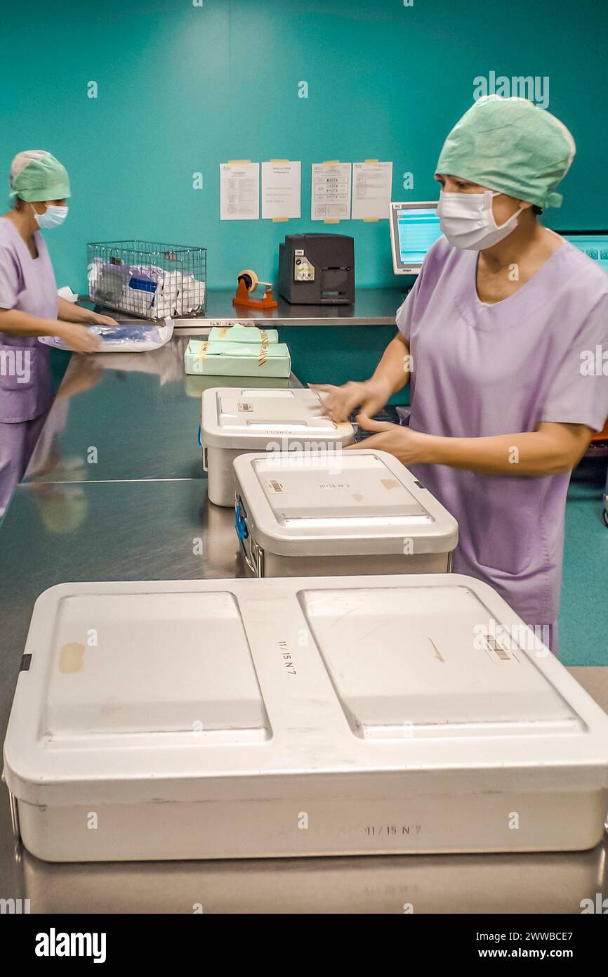 Sorting and preparation for the return of sterilized surgical equipment ...