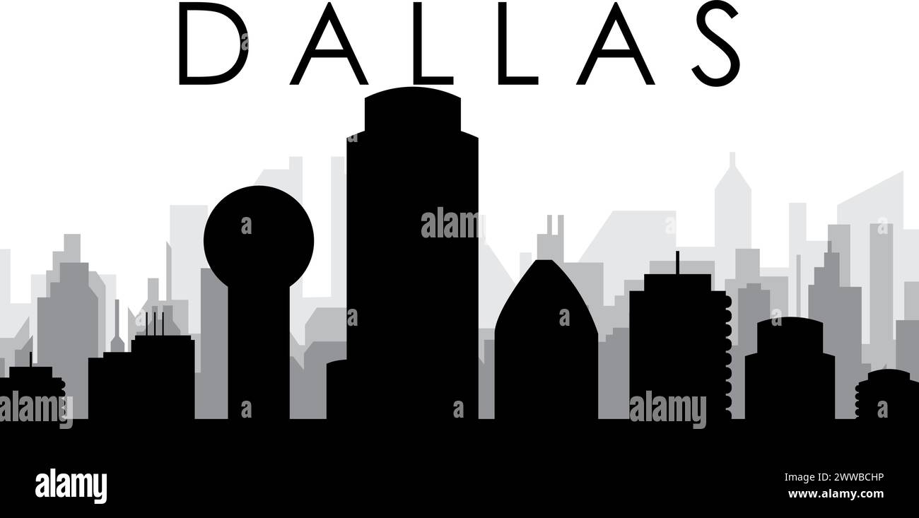 Dallas skyline illustration Black and White Stock Photos & Images - Alamy