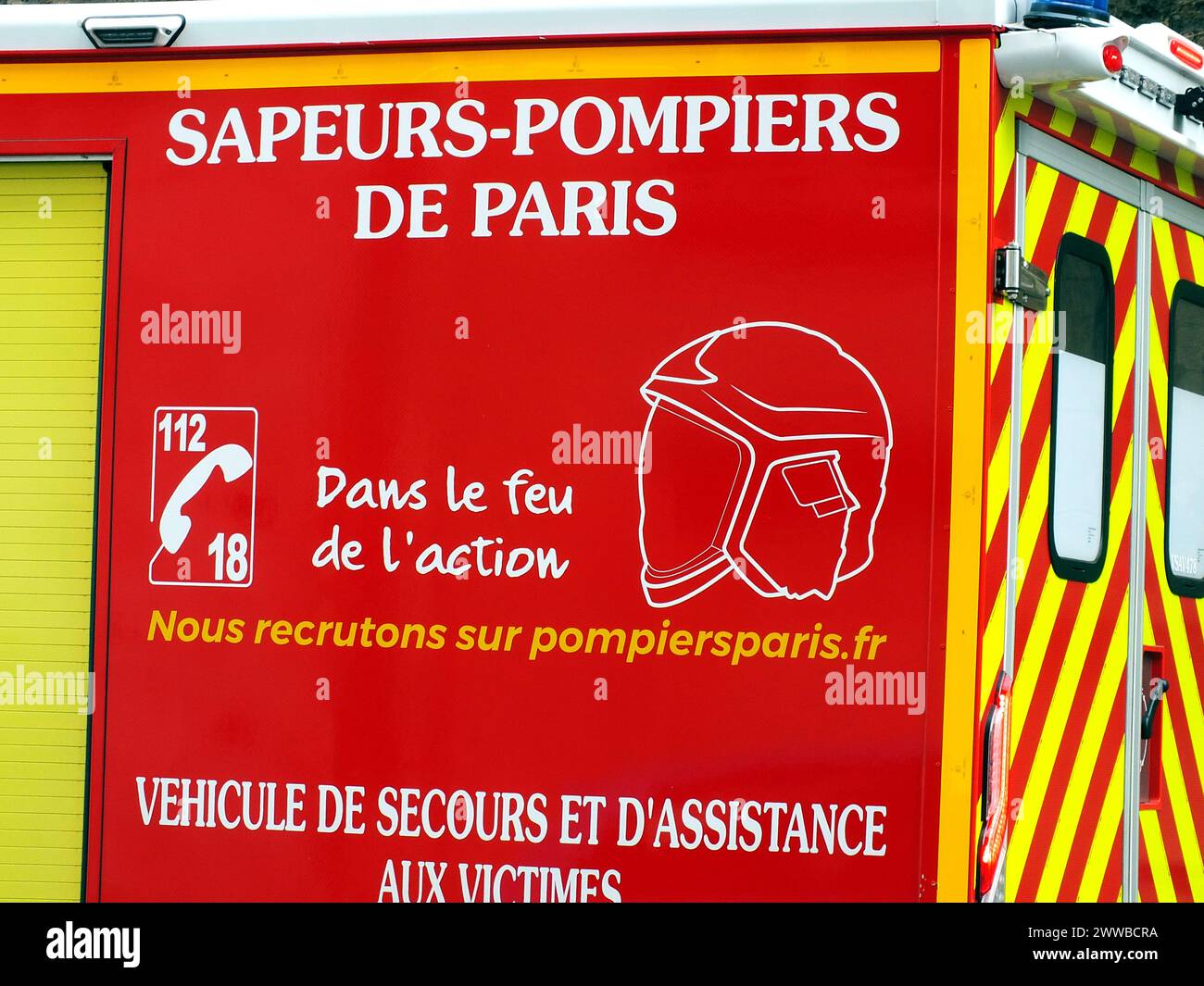 Paris firefighters intervention vehicle Stock Photo - Alamy