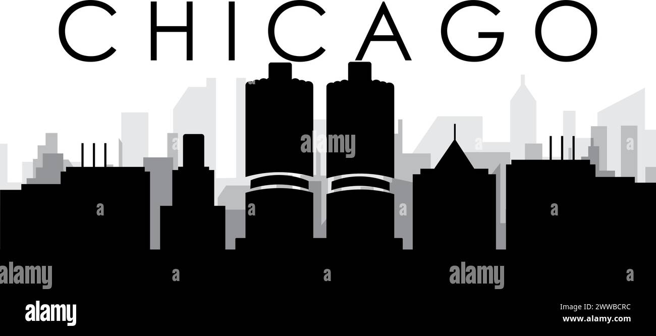 Chicago architecture on the horizon Stock Vector Images - Alamy