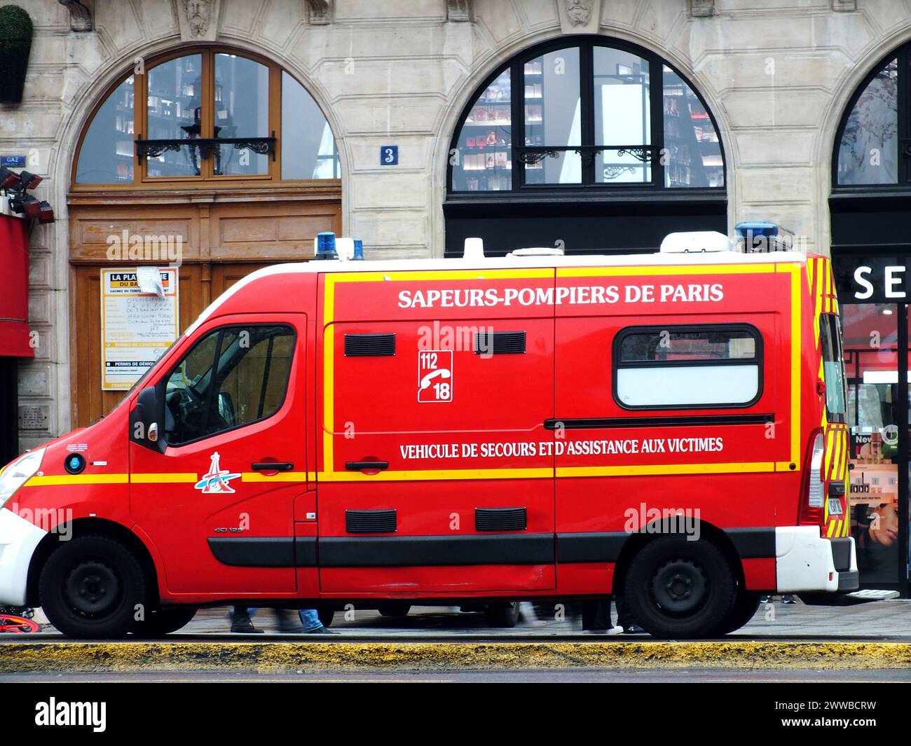 Paris firefighters intervention vehicle Stock Photo - Alamy