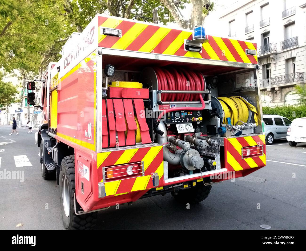 Paris firefighters intervention vehicle Stock Photo - Alamy