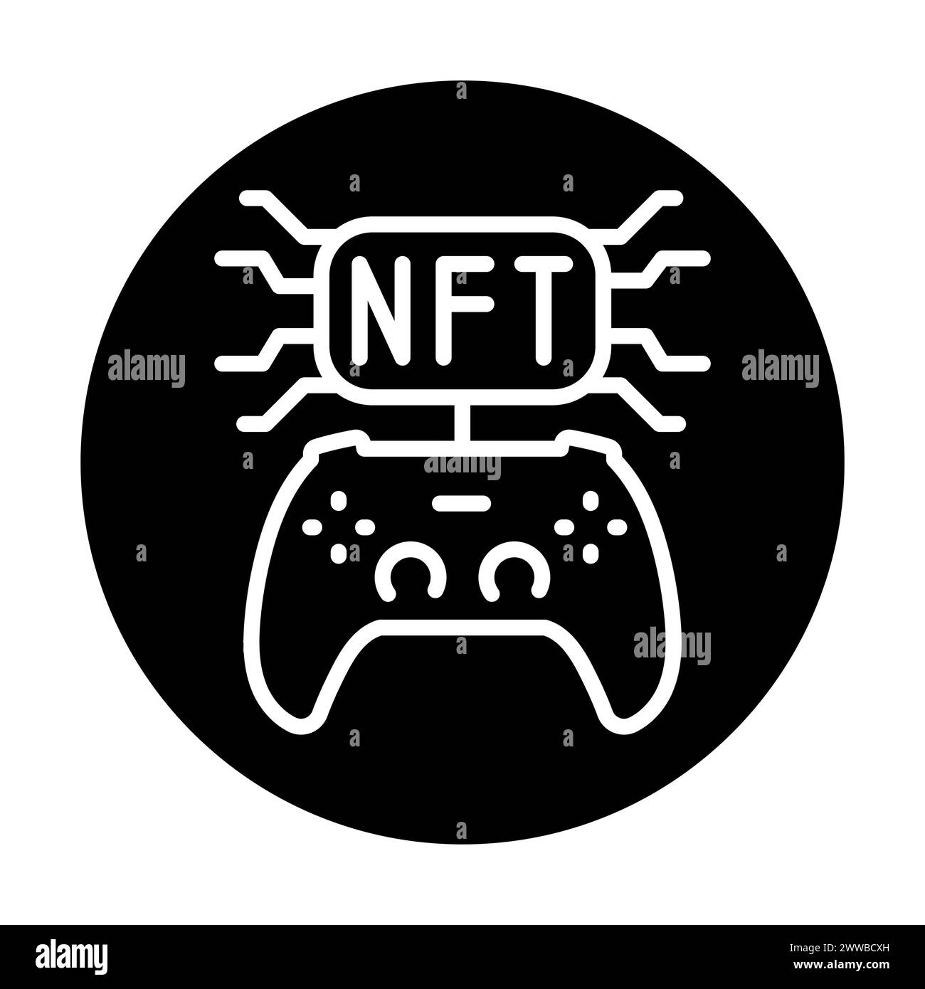 Nft gamefi color line icon. Digital crypto art. Outline pictogram for ...