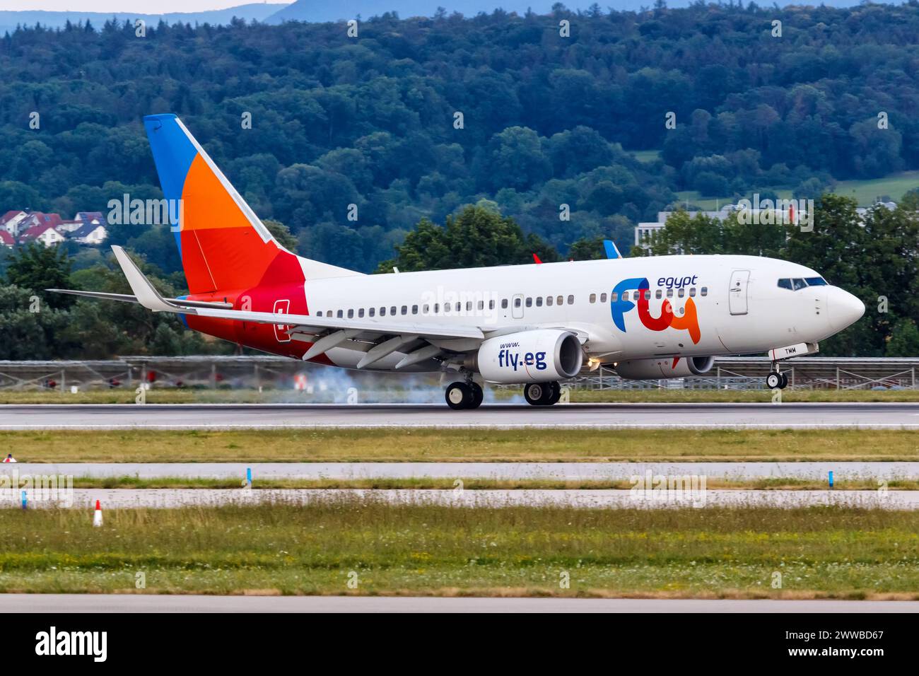 Stuttgart, Germany - July 31, 2022: FlyEgypt Boeing 737-700 airplane at ...