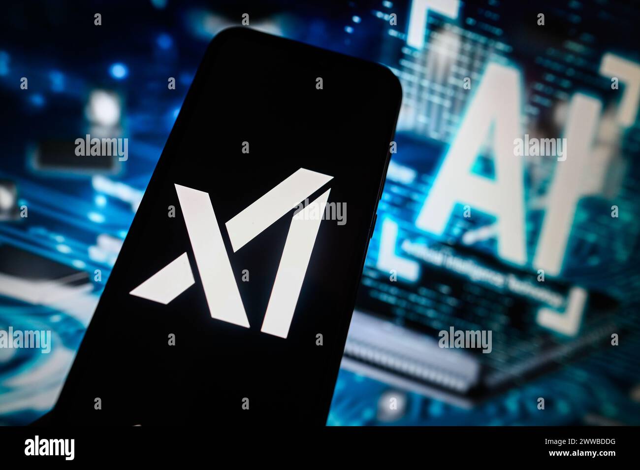 Poland. 23rd Mar, 2024. In this photo illustration a Xai logo is ...