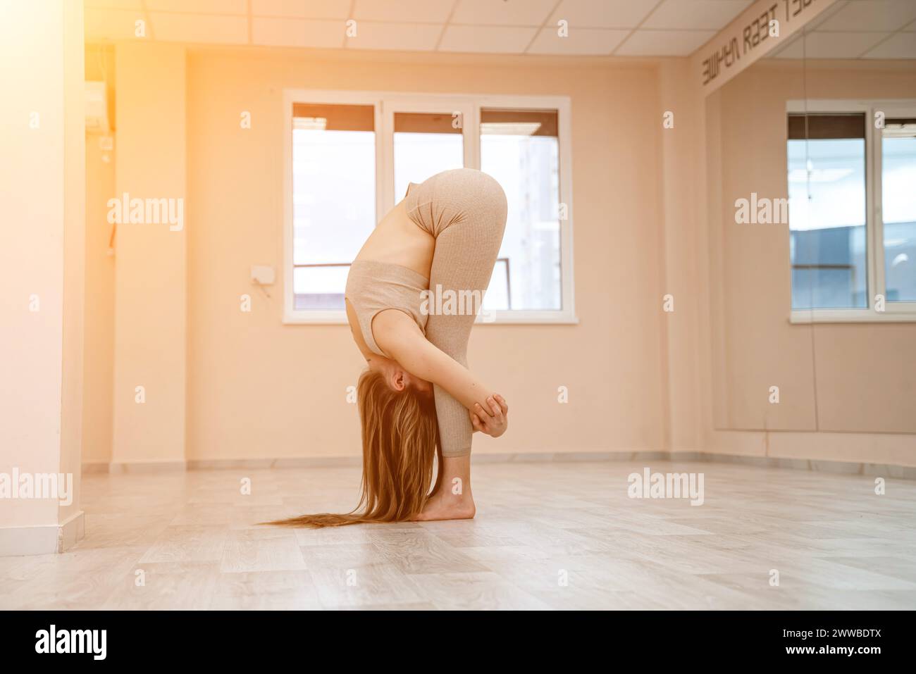 Stork pose woman yoga hi-res stock photography and images - Alamy