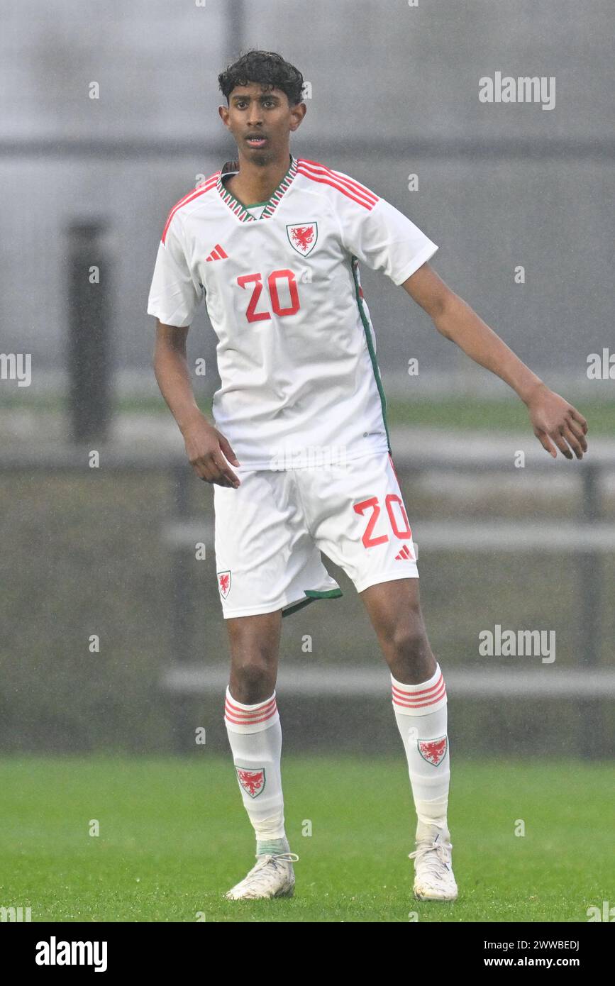 Tubize, Belgium. 22nd Mar, 2024. Vimal Yoganathan (20) of Wales pictured during a friendly ...